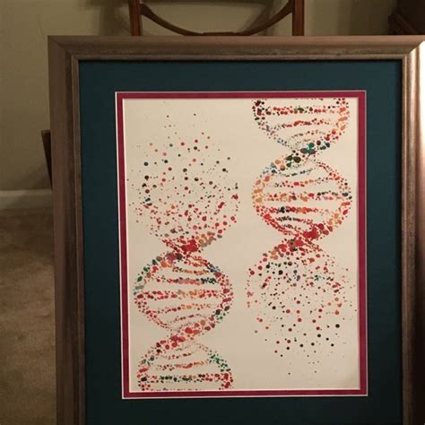 Dna Molecule Art Print Dna Double Helix Genetic Watercolor Print Dna