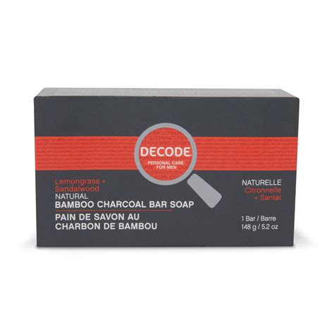 Bamboo Charcoal Bar Soap Lemongrass Sandalwood 148 G Decode Ave