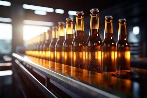 Premium Photo Cesium Craft Beer Bottles Filling On The Conveyor Belt