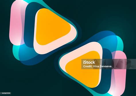 서로 겹치는 둥근 삼각형의 추상 배경 기하학적 트렌디 템플릿입니다 벽지 배너 엽서 책 일러스트 착륙에 대 한 벡터 그림 0명에 대한 스톡 벡터 아트 및 기타 이미지 Istock