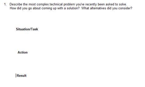 Solved 1 Describe The Most Complex Technical Problem Youve