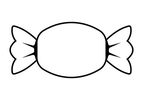 Black And White Candy Icon Clipart In Stroke Outline On White