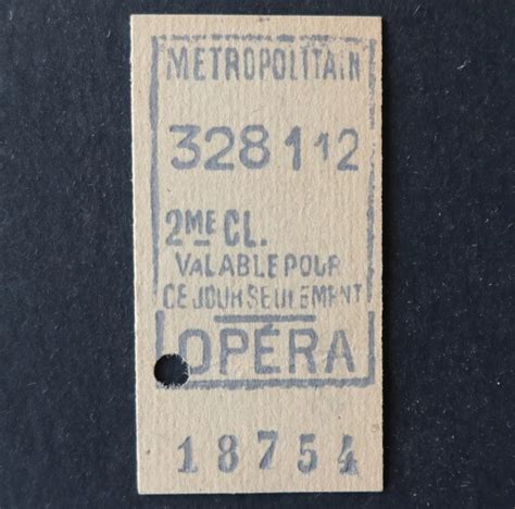 ANCIEN TICKET PARIS Métro OPERA RATP Metropolitain EUR