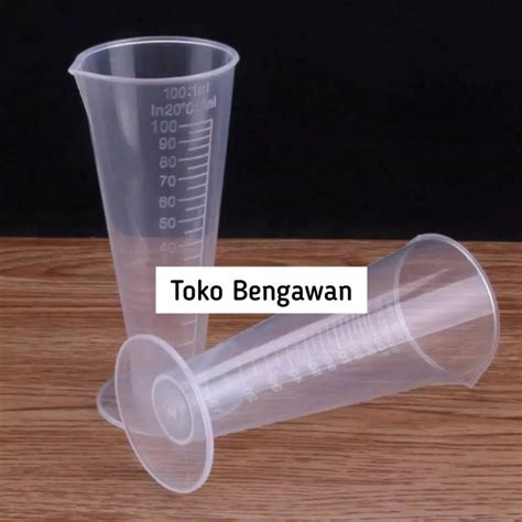 Jual 100 ML GELAS UKUR GELAS TAKAR PLASTIK MEASURING CUP CONE GL UK