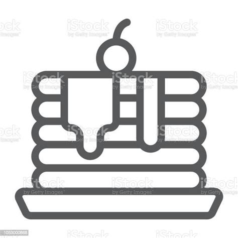 팬케이크 라인 아이콘 생 과자 음식 크 레이프 서명 벡터 그래픽 흰색 바탕에 선형 패턴 10에 대한 스톡 벡터 아트 및 기타