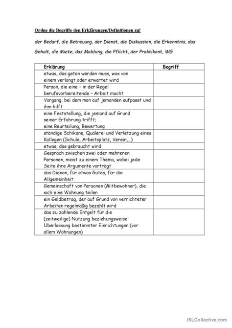 Nomen Verb Verbindungen Substanive Deutsch DAF Arbeitsblätter pdf doc