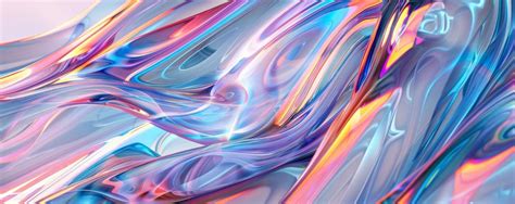 Abstract Iridescent Background Design 3d Render Featuring A Dynamic Array Of Swirling Lines And