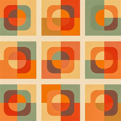 Premium Photo 60s And 70s Mid Century Pattern Generative Ai
