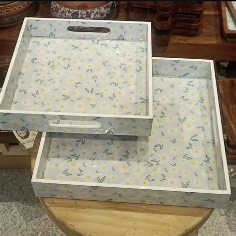 Wood Square Serving Tray 7 Inch At ₹ 450set In Sambhal Id