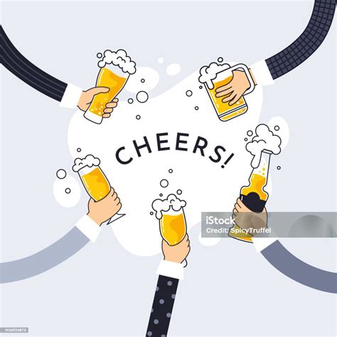 맥주 음료와 손 유리 병이있는 바 파티에서 친구 알코올 음료 토스트의 공예 머그잔 옥토버 페스트를 축하하십시오 에일과 라거 건배