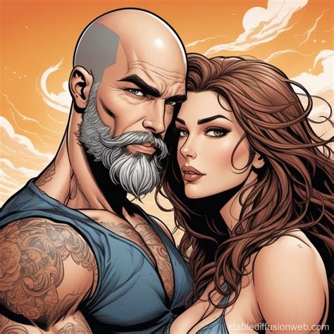 Man With Shaved Head And Beard In Intimate Moment Stable Diffusion Online