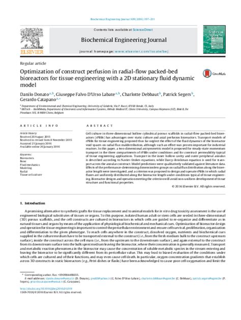 pdf optimization of construct perfusion in radial flow packed bed