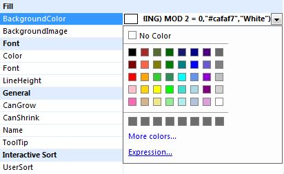 SSRS SQL Server SSIS ASP NET C Solutions And Tips SSRS Alternate Change Background Color