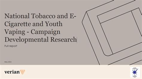 National Tobacco And E Cigarette And Youth Vaping Campaign