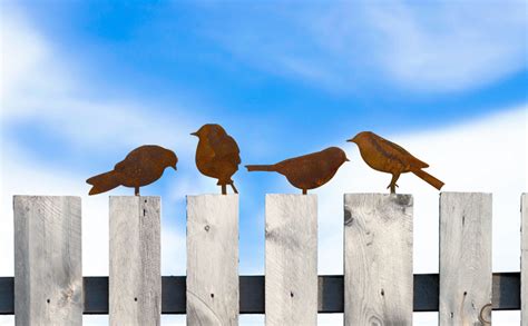 Reagia Rusty Birds Decoration Metal Birds Statues Lifelike Patina Metal Birds