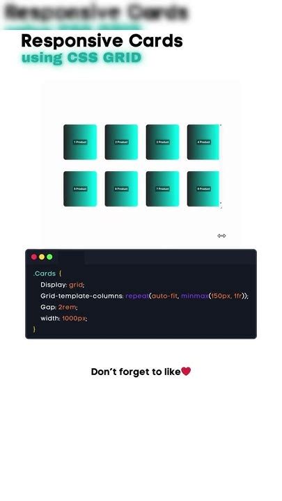 📱 responsive cards layout with css grid 💻 shorts shortvideo