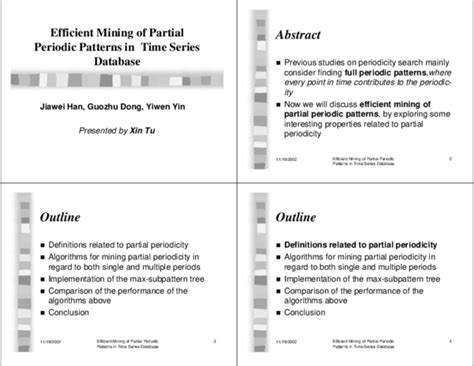 pdf efficient mining of partial periodic patterns in time series database