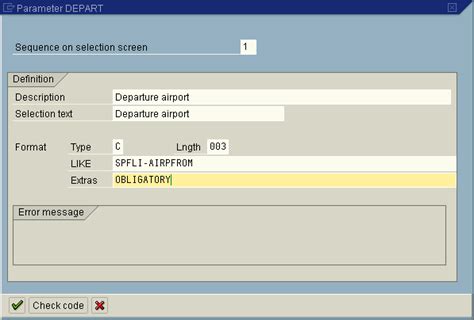 Creating Parameters Sap Library Sap Query