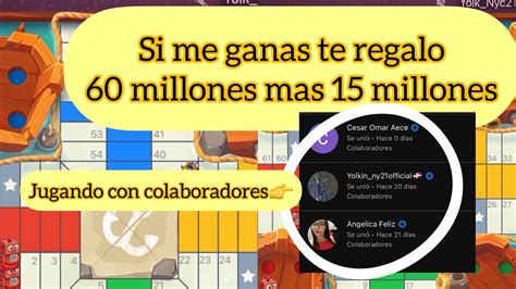 Si me ganas te regalo 75 millones juega contra mí parchis star YouTube