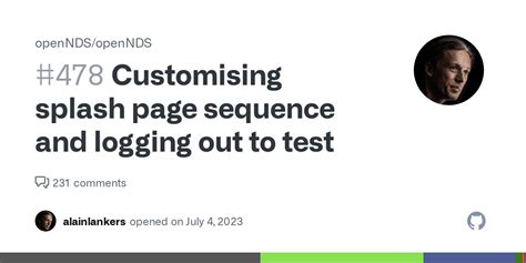 customising splash page sequence and logging out to test · issue 478