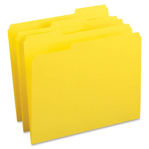 Business Source Yellow Colored File Folders Officesupply