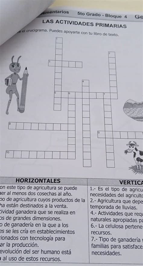 Resuelve El Crucigrama Puedes Apoyarte Con Tu Libro De Texto Las
