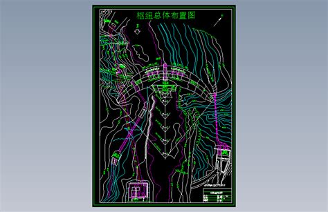 褒河双曲拱坝枢纽设计 AutoCAD 2013 模型图纸下载 懒石网