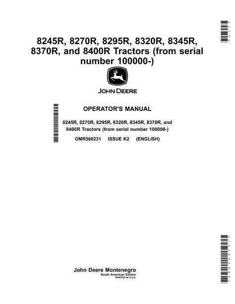 John Deere 8245r 8270r 8295r 8320r 8345r 8370r 8400r Tractors