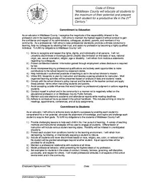 Fillable Online Mes Mcps K12 Va Code Of Ethics Middlesex County
