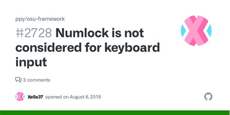 Numlock Is Not Considered For Keyboard Input · Issue 2728 · Ppyosu