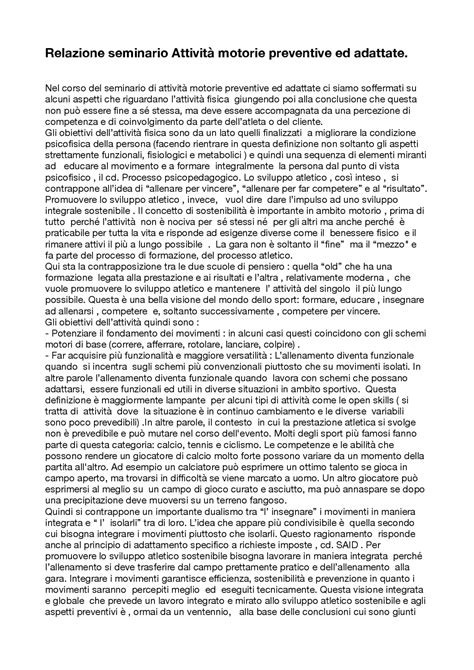 Attività Motorie Preventive Ed Adattate Docsity