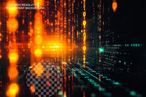 premium psd 2d illustration of abstract digital binary data on