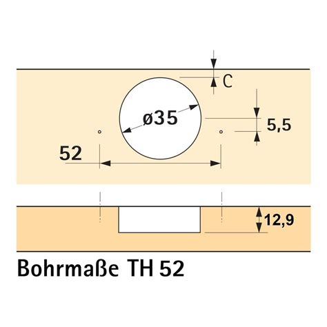 2 X Hettich Topfband 8645i T52 110 Innenanschlag Kreuzpl D 1 5
