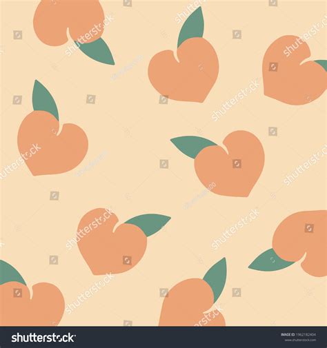 Peach Seamless Pattern Aesthetic Fruit Background Stock Vector Royalty
