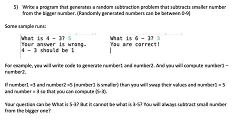 Solved 5 Write A Program That Generates A Random Chegg