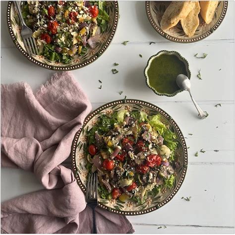 Chopped Roasted Vegetable Salad With Cilantro Dressing Adriennes