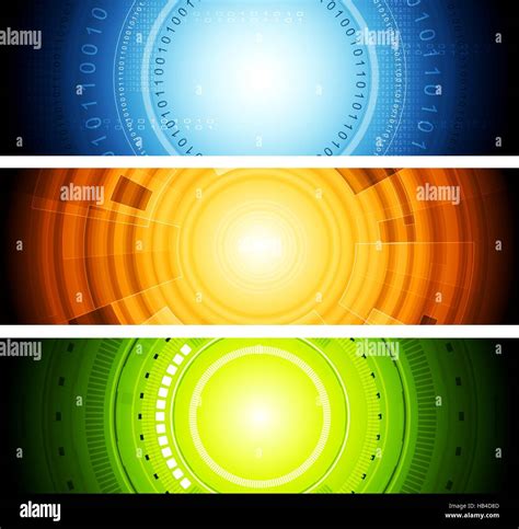 Bright Abstract Tech Banners Stock Photo Alamy