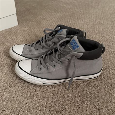 Grey High Top Converse All Star Size 9 Mens Depop