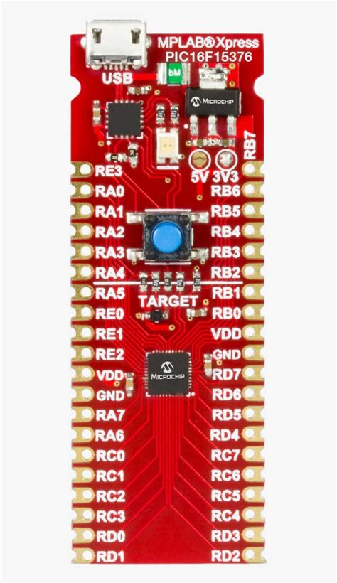 microchip pic16f15376 xpress evaluation board dm164143 png image