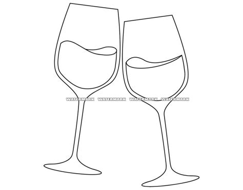 Wine Glasses Svg Wine Glasses Cut File Wine Glasses Dxf Wine Glasses