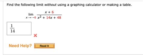 solved find the following limit without using a graphing