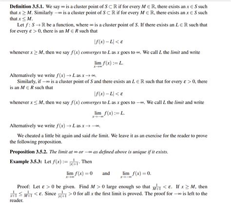 Solved Definition 351 We Say ∞ Is A Cluster Point Of S⊂r
