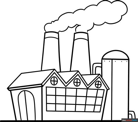 How To Draw A Factory Really Easy Drawing Tutorial