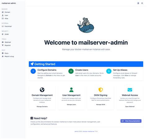Github Jeboehmmailserver Admin Management Interface For Docker