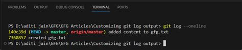 Customizing Git Log Output For Clearer History Geeksforgeeks
