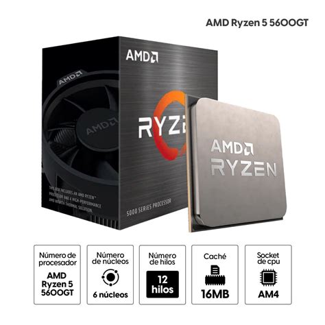 Procesador AMD Ryzen 5 5600GT 6-Core, 4.6 GHz, AM4 - Coolbox
