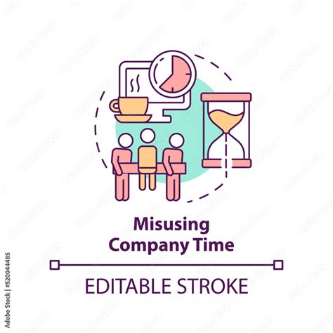 Misusing Company Time Concept Icon Unethical Behavior In Business