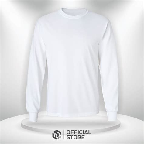 Kaos Putih Polos Lengan Panjang Jumbo Tebal Oversize Cotton 20s Carded Soft Premium Manset