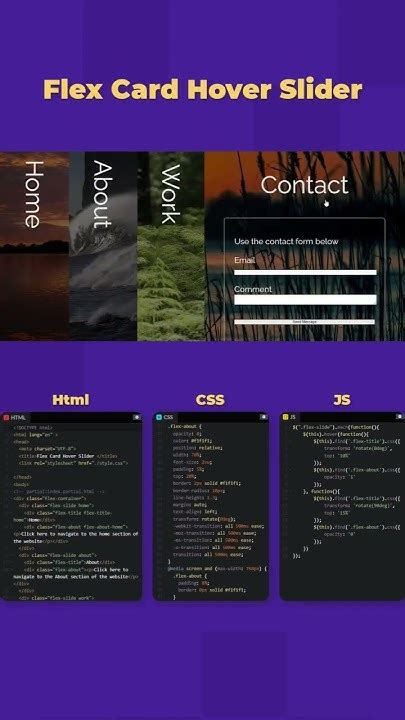 Flex Card Hover Effect In Html And Css Html5 Css3 Js Javascript