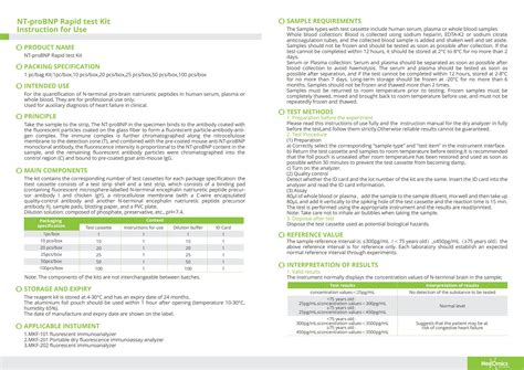 Nt Probnp Rapid Test Kit Medomics Medical Tests For Life